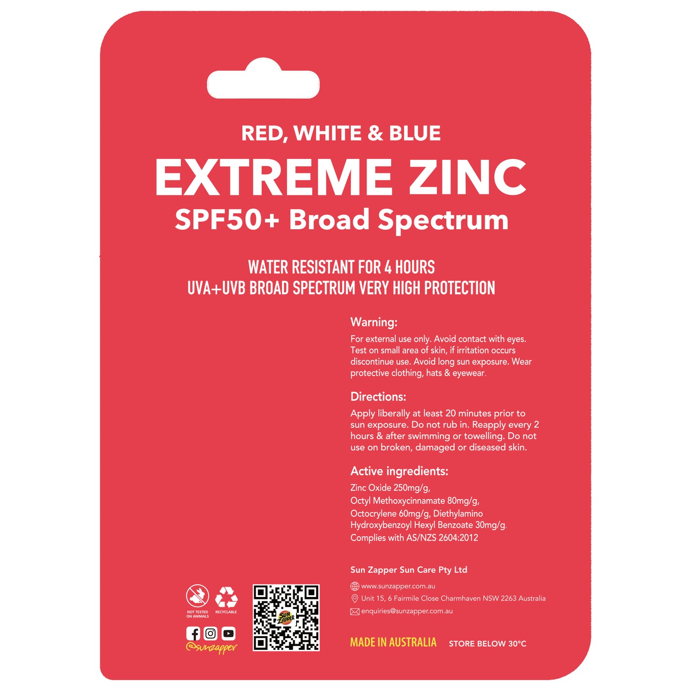 Extreme Zinc Sunscreen Stick 3-Pack SPF 50+ Sport - Sun Zapper Canada